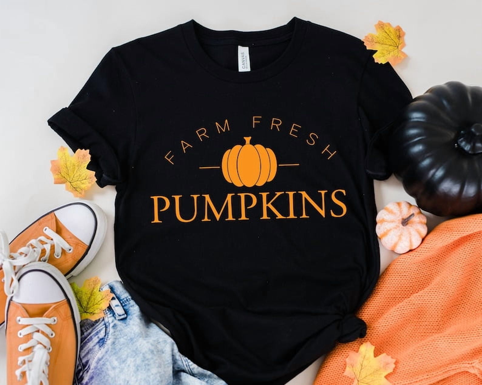 Fall Shirts - Fall Tees - Farm Fresh Pumpkins Shirt - Thanksgiving Tee - Cute Fall Shirts - Fall ...