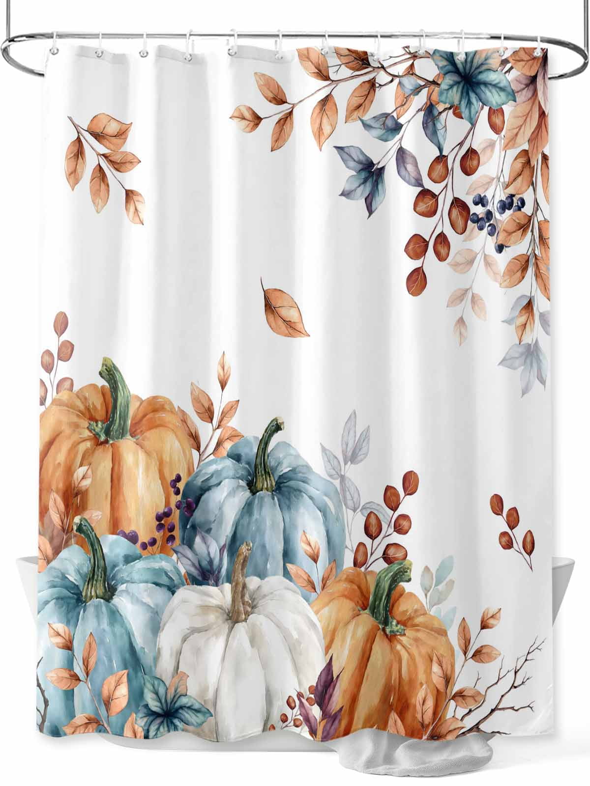 Fall Shower Curtain Pumpkin Shower Curtains for Bathroom Thanksgiving ...