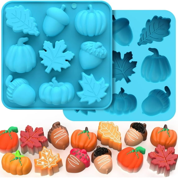 Fall Silicone Molds, Pumpkin Halloween Thanksgiving Candy Mold Silicone ...