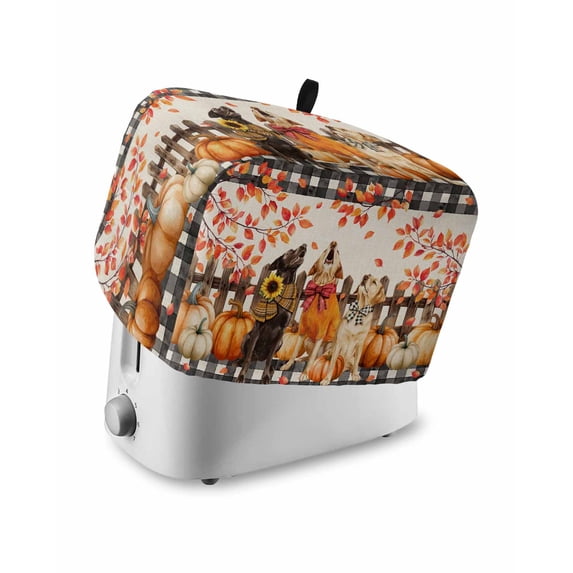 Fall Small Toaster Cover 2 Slice, Kitchen Appliance Covers, Pumpkin Dog ...