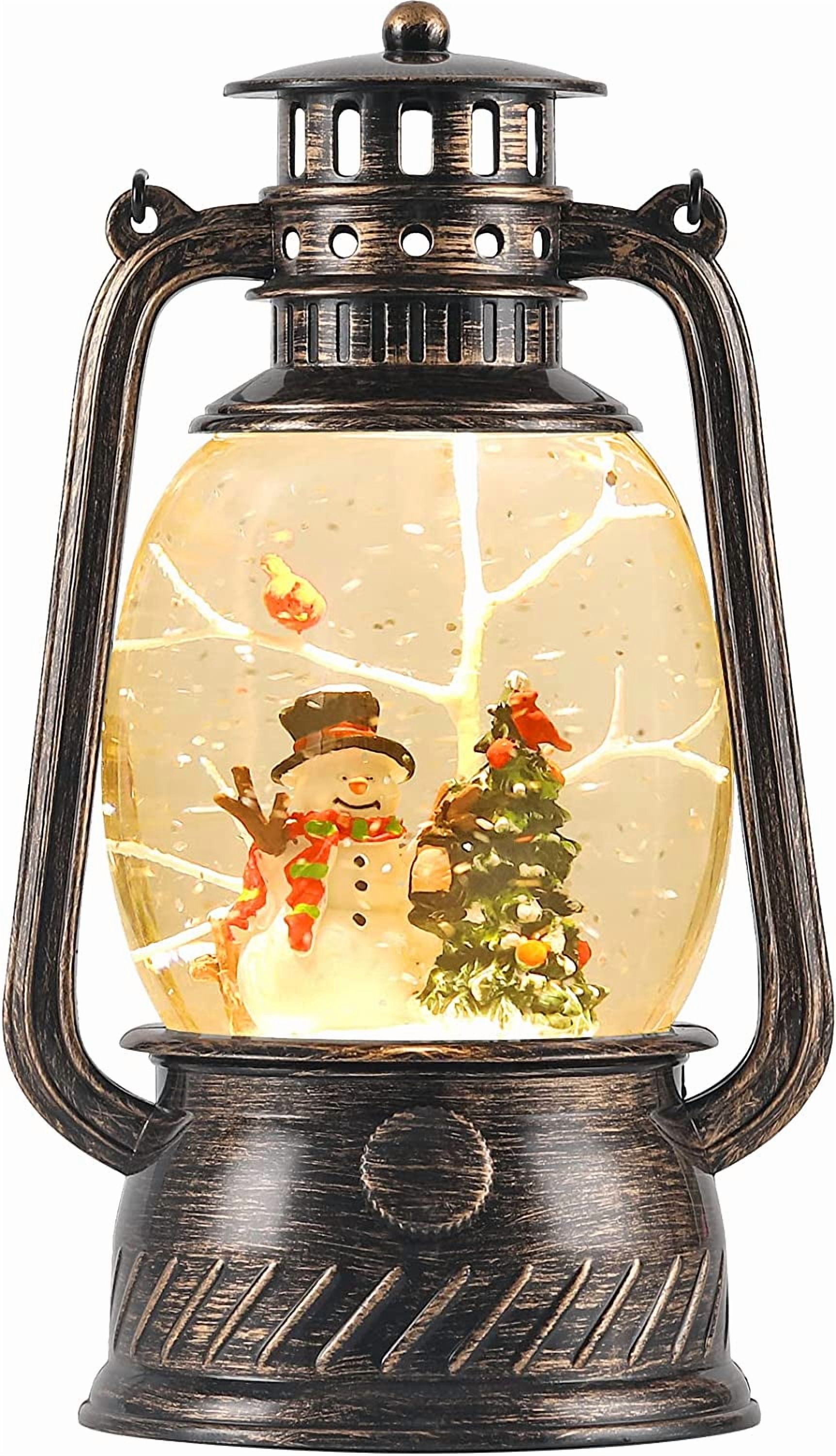 Fall Snow Globe Lantern, Thanksgiving Lighted Lantern, Swirling Glitter ...