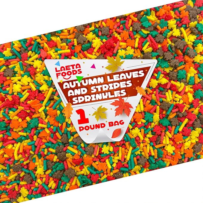 Fall Sprinkles Mix | 1 Lb Bag of Autumn Sprinkles with Leaves & Stripes ...