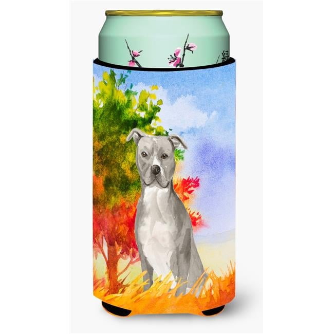 Fall Staffordshire Bull Terrier Tall Boy Beverage Insulator Hugger ...