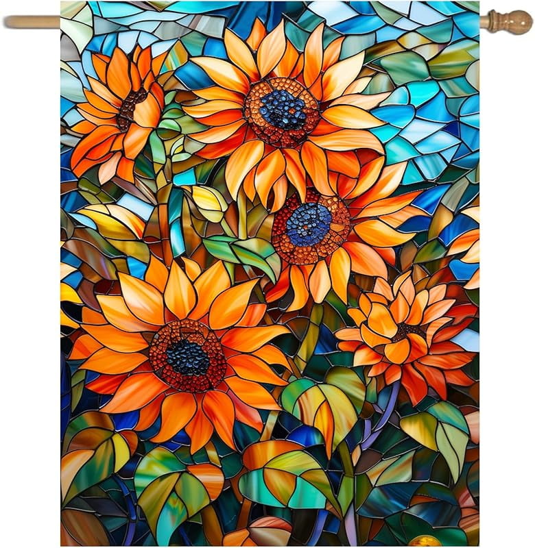 Spring Flower Garden Flag Dragonfly flags Welcome Summer House Flag for ...