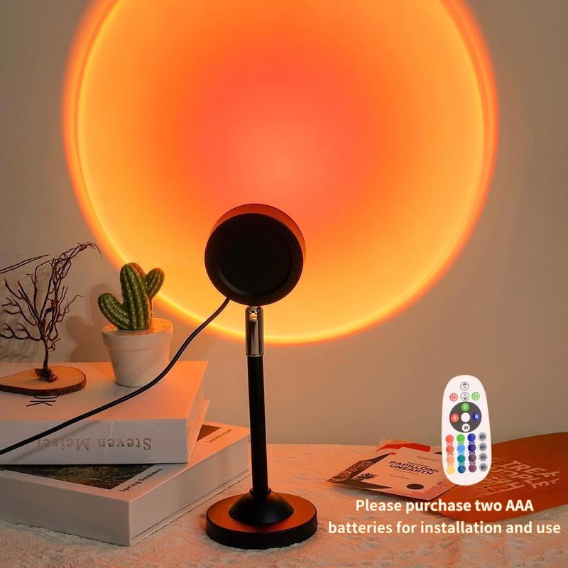 Fall Sunset Lamp Mini Projector for Cozy Corner, RGB Sunset Projection ...