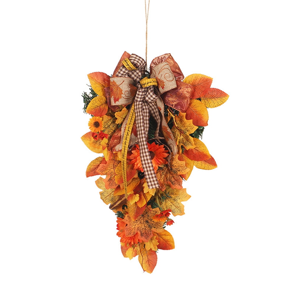 Fall Swag for Wall Hanging Autumn Swag with Pumpkins Bow Pinecones ...
