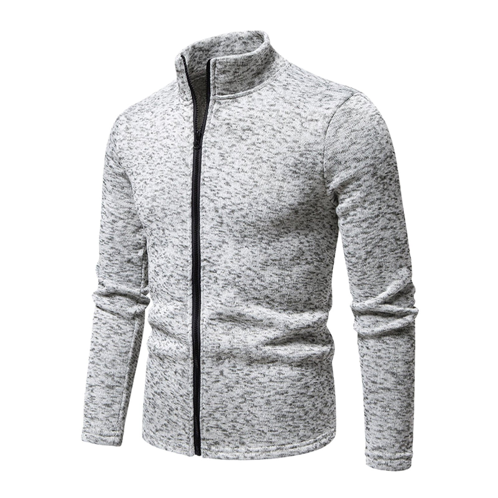 Fall Sweaters For Men 2025 Zipper Design Round High Neck Pure Color ...