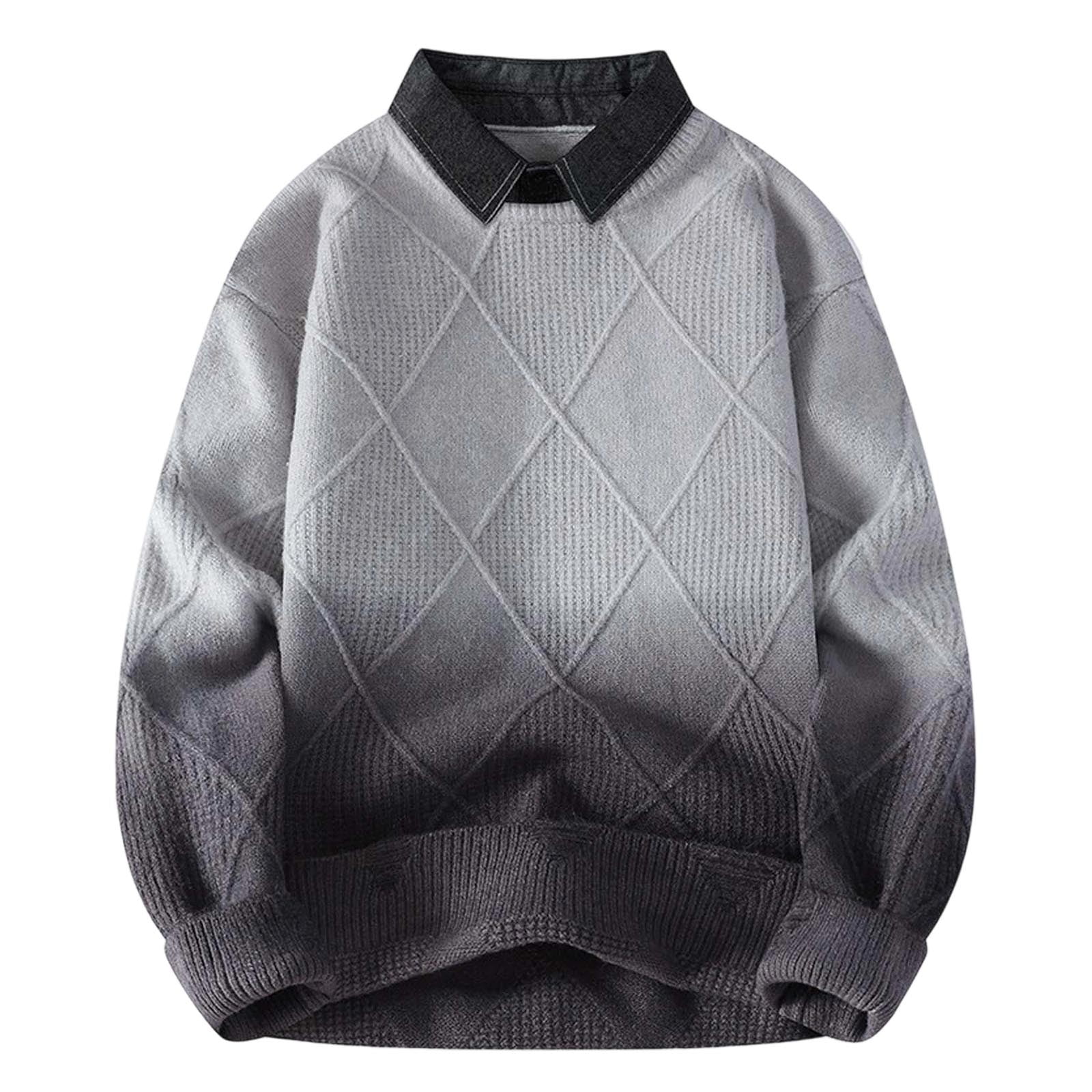 Fall Sweaters For Men Knitted Long Sleeve Soft Comfortable Mens Outdoor ...