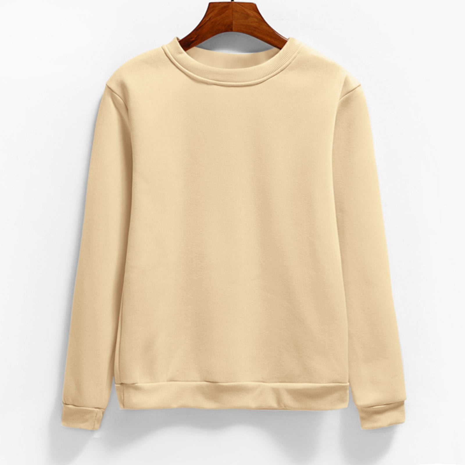 Fall Sweatshirts for Women Candy Color Solid Long Sleeve Crew Neck ...