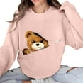 Fall Sweatshirts for Women Cute Cartoon Bear Graphic Long Sleeve Animal ...
