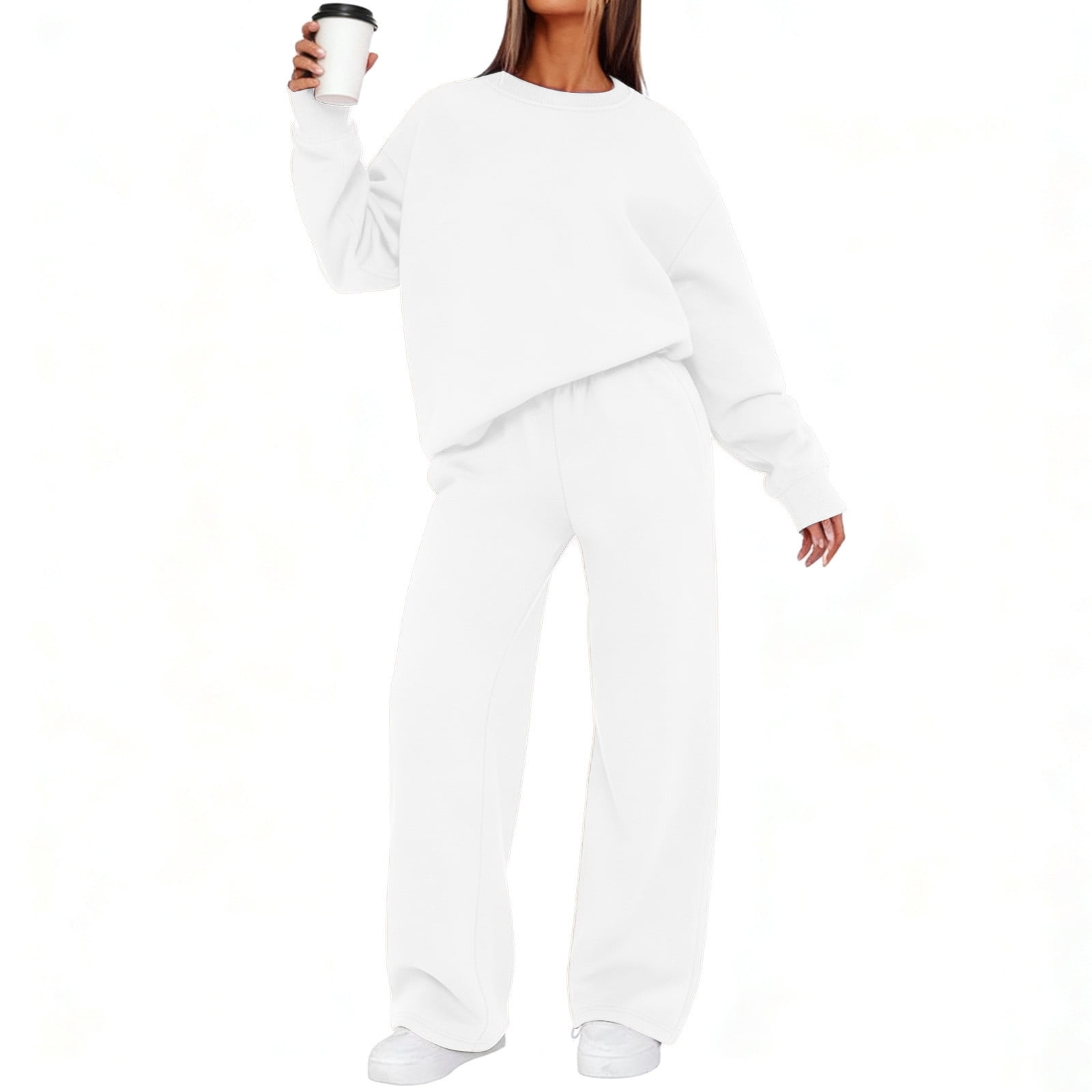 Fall Sweatsuits Women 2 Pcs Lounge Sets Matching Oversized Sweatshirt ...