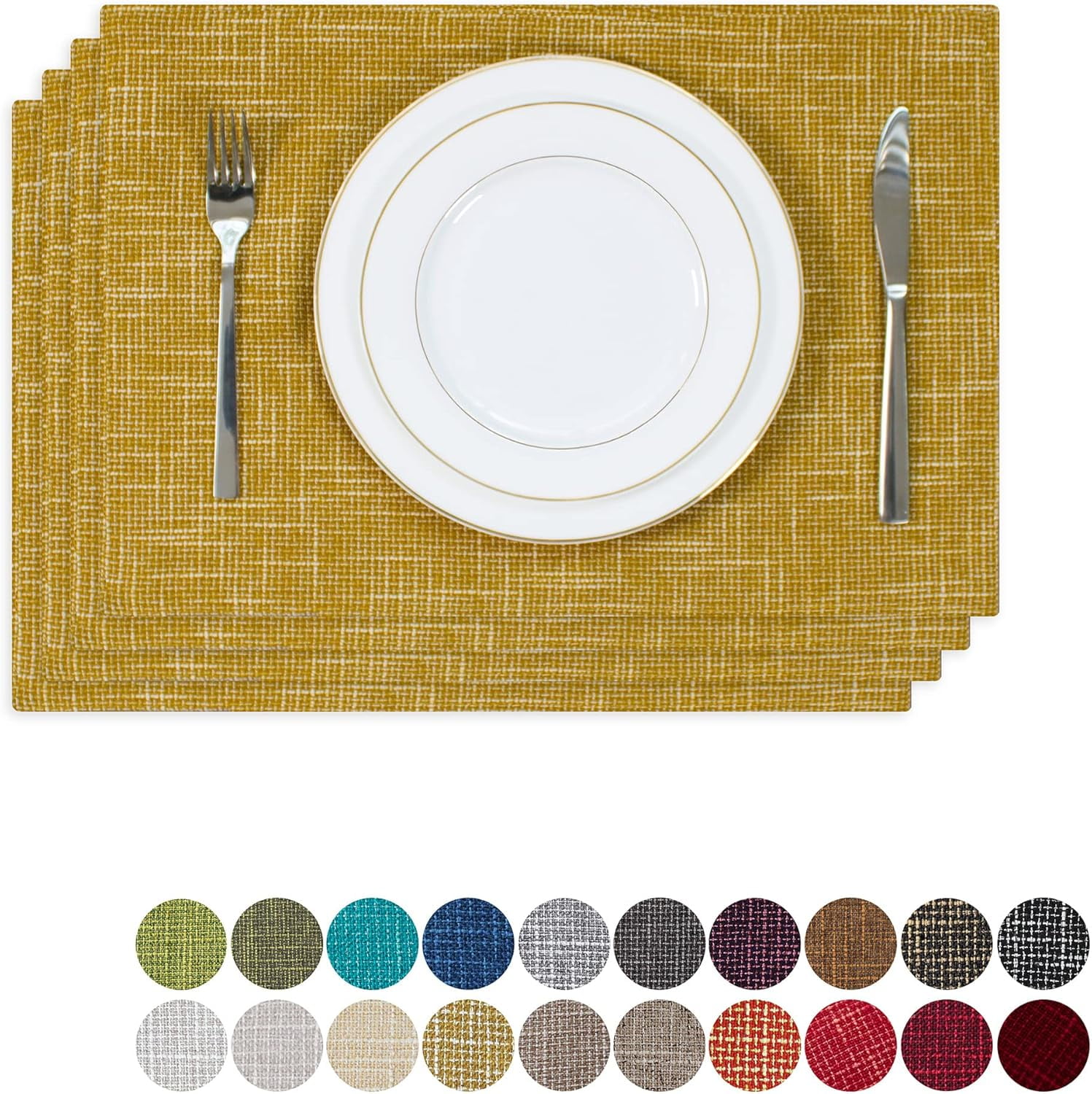 Fall Table Mats Set of 4 Heat Resistant Washable Placemats for Seasonal ...
