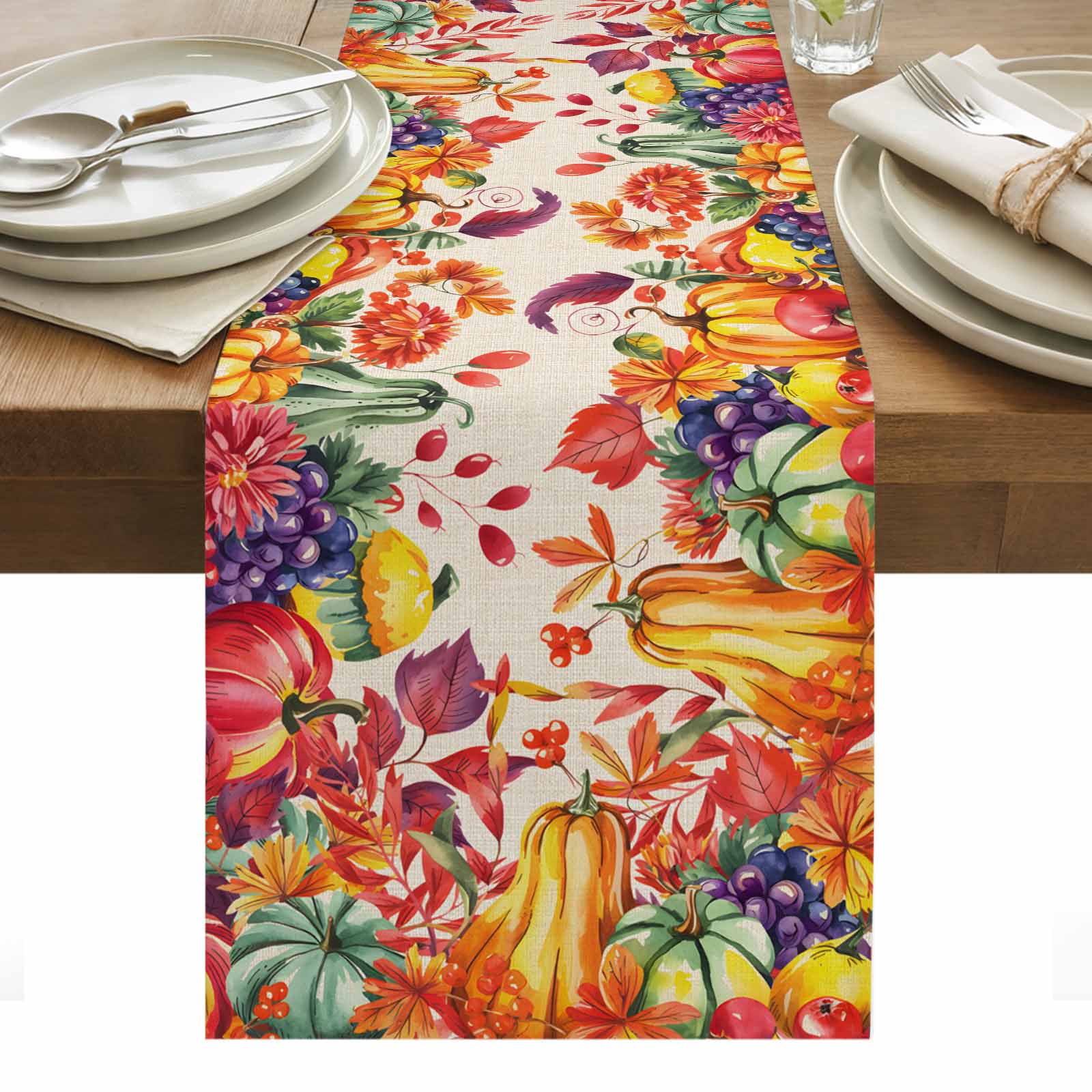 Fall Table Runner - 72 Inch Long, Kitchen Dining Table Runner Dresser ...
