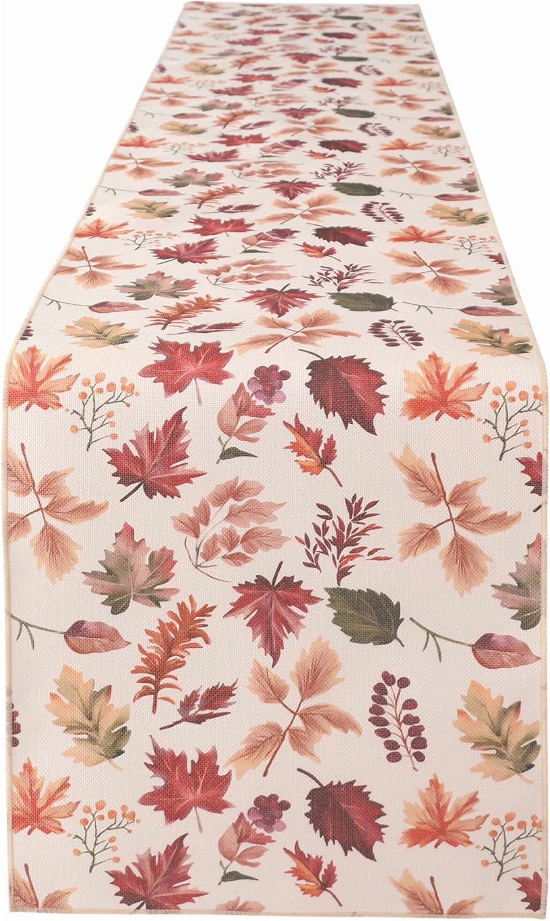 Fall Table Runner for Kitchen Dining Table, Thanksgiving Autumn Printed ...