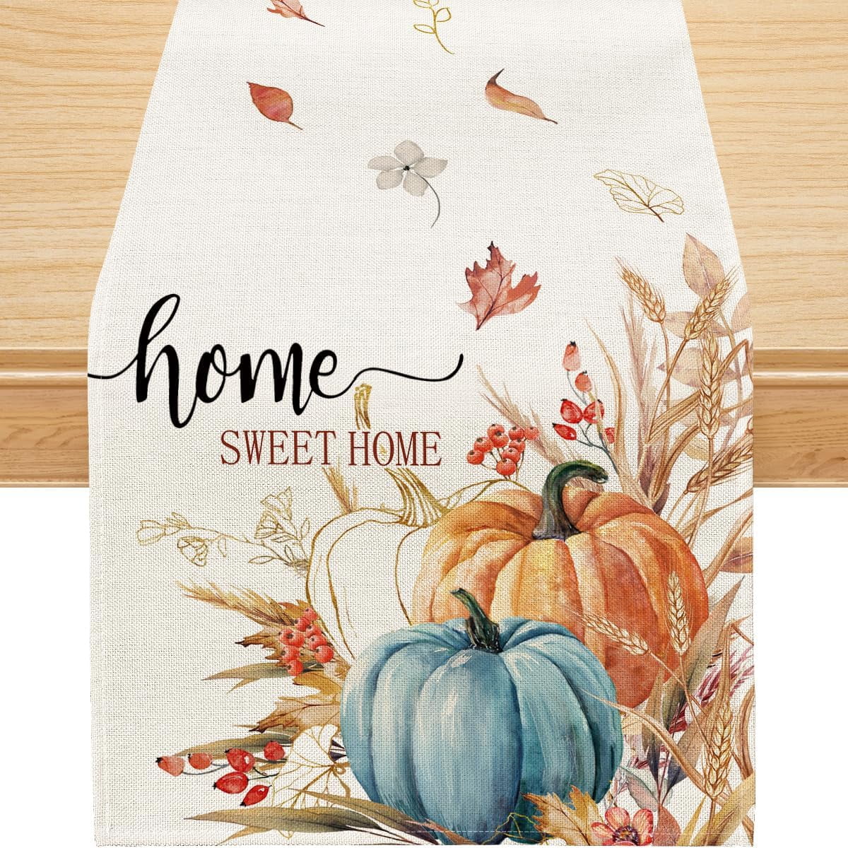 Fall Table Runner, Pumpkin Watercolor Fall Runner for Table Fall ...