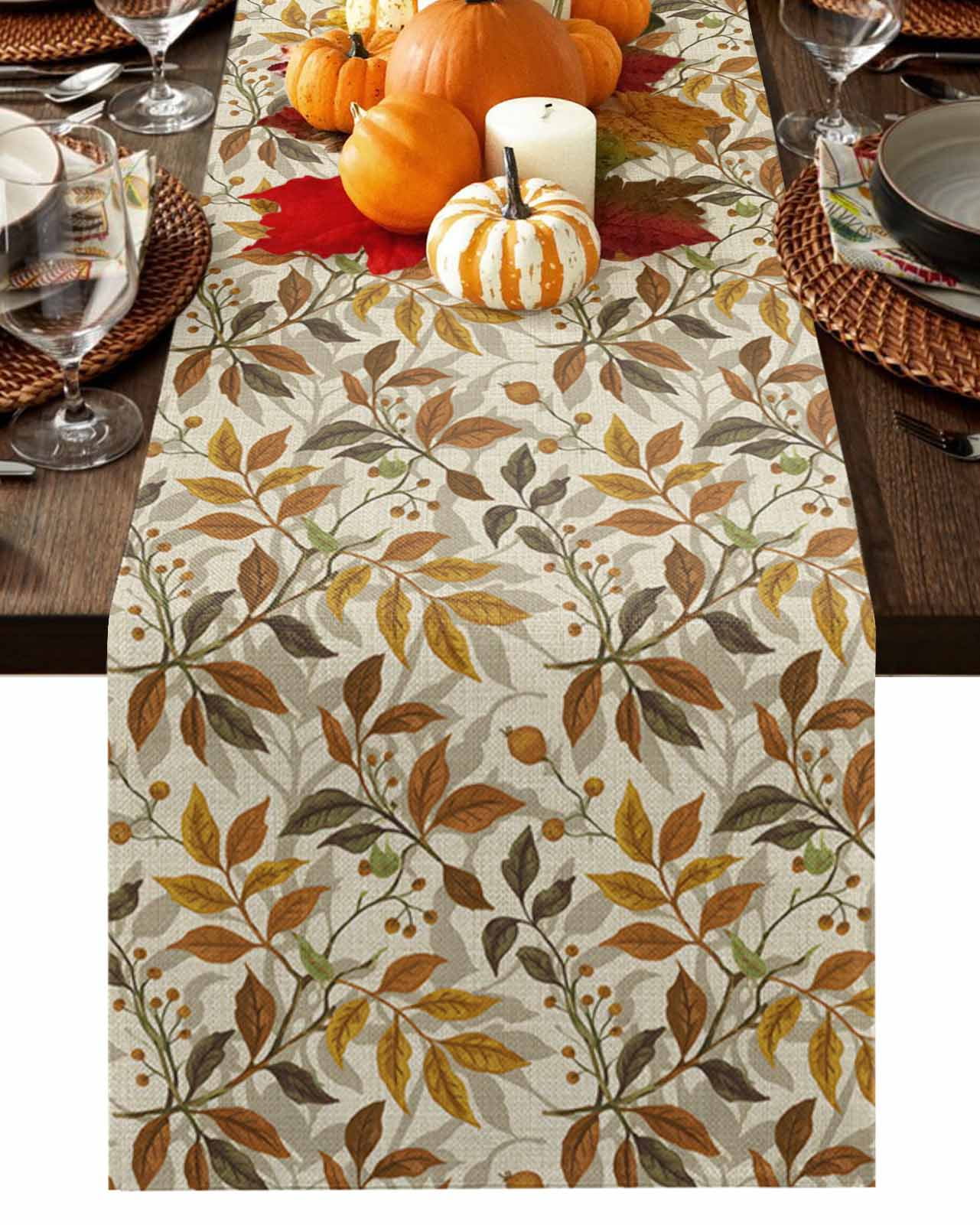 Fall Table Runner Thanksgiving Fallen Leaves Table Runners Autumn Leaf ...