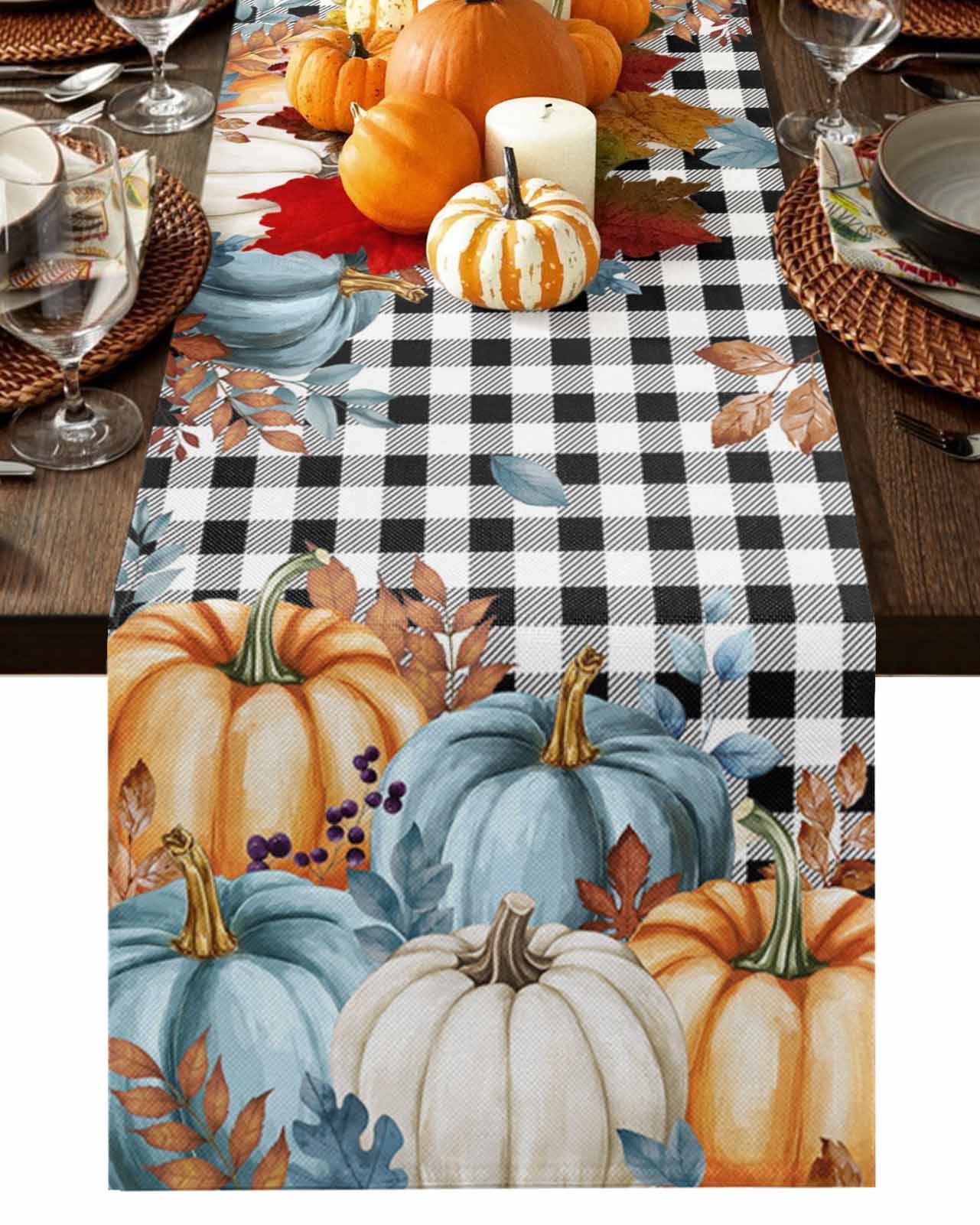 Fall Table Runner Thanksgiving Harvest Pumpkin Table Runners Fallen ...