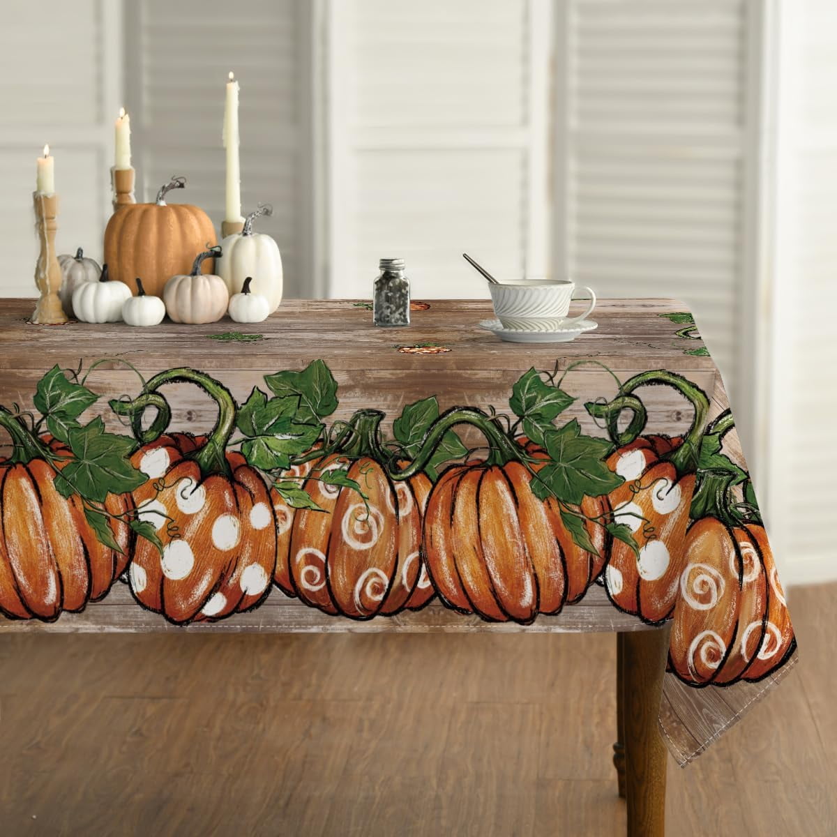 Fall Tablecloth 60×104 Inch Rectangular, Thanksgiving Autumn Harvest ...