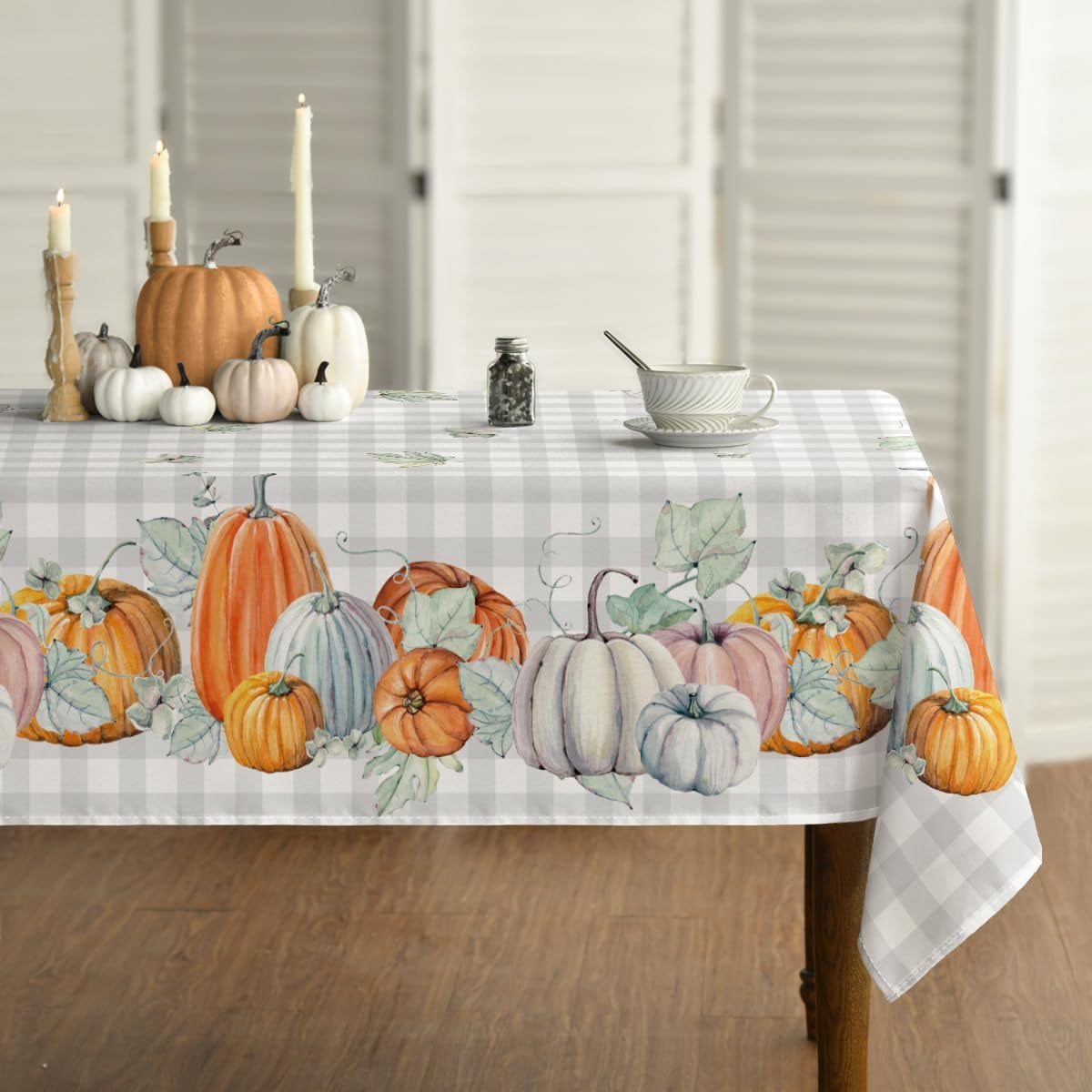 Fall Tablecloth 60x104 Inch Rectangular, Thanksgiving Autumn Harvest ...