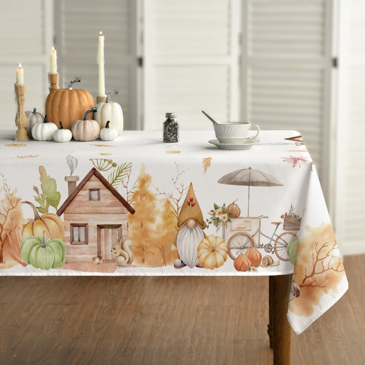 Fall Tablecloth 60x84 Inch Rectangular, Thanksgiving Autumn Harvest ...
