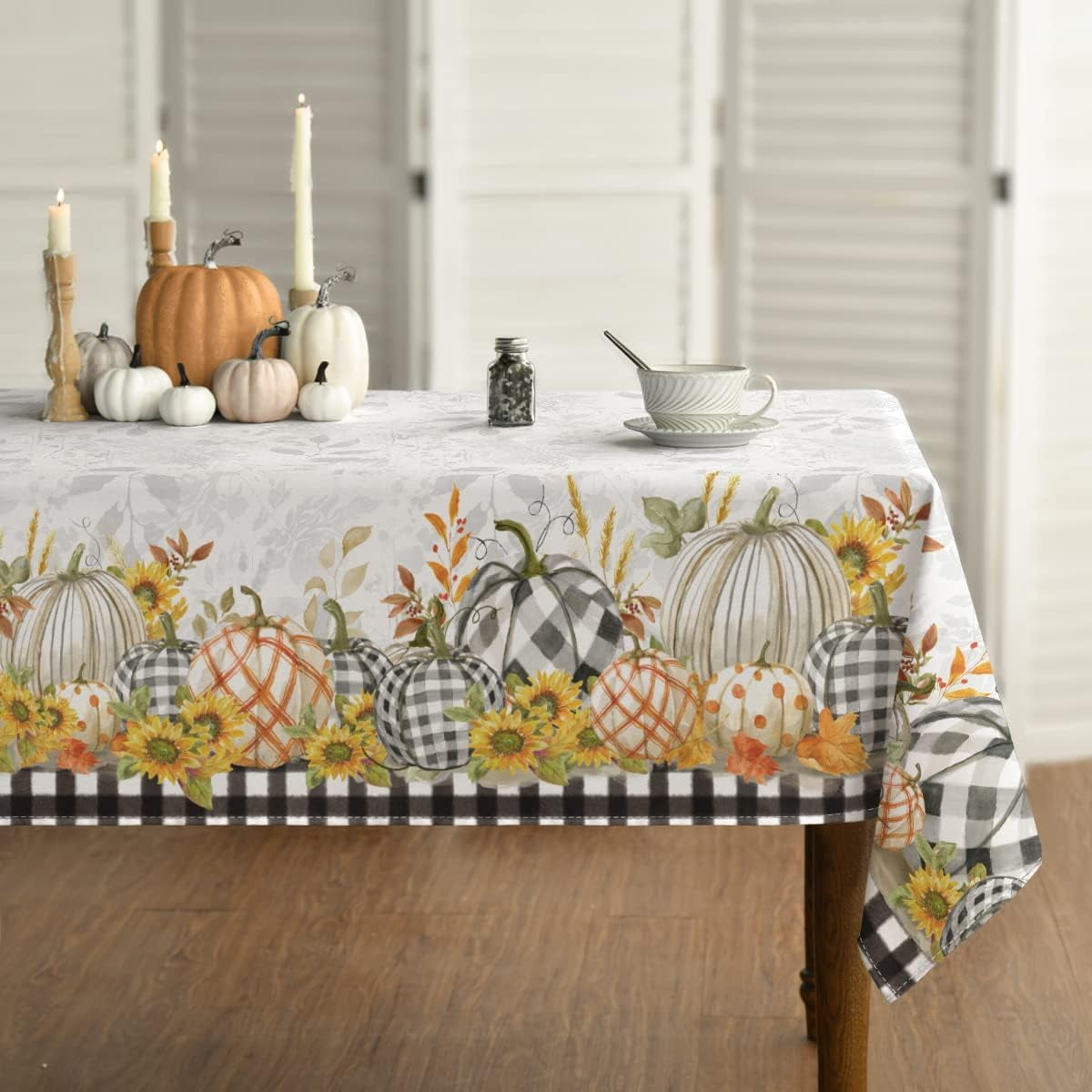 Fall Tablecloth 60x84 Inch Rectangular, Thanksgiving Autumn Harvest ...