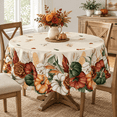 Fall Tablecloth 90 X 90 Inch Round Flower Harvest Pumpkin - Walmart.com