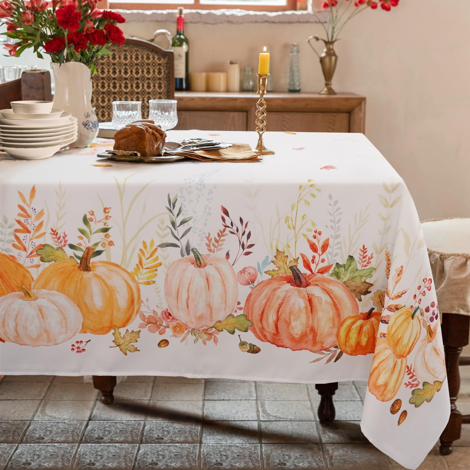 Fall Tablecloth Autumn Table Cloths Thanksgiving Tablecloth Pumpkin ...