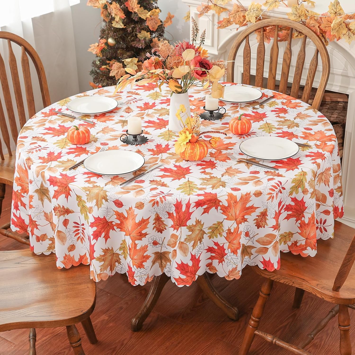 Fall Tablecloth, Fall Decorations for Home Waterproof Leaves Decor Fall ...
