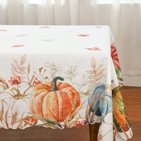 MIZHONA Fall Pumpkins Tablecloth Rectangle,Happy Thanksgivings Autumn ...