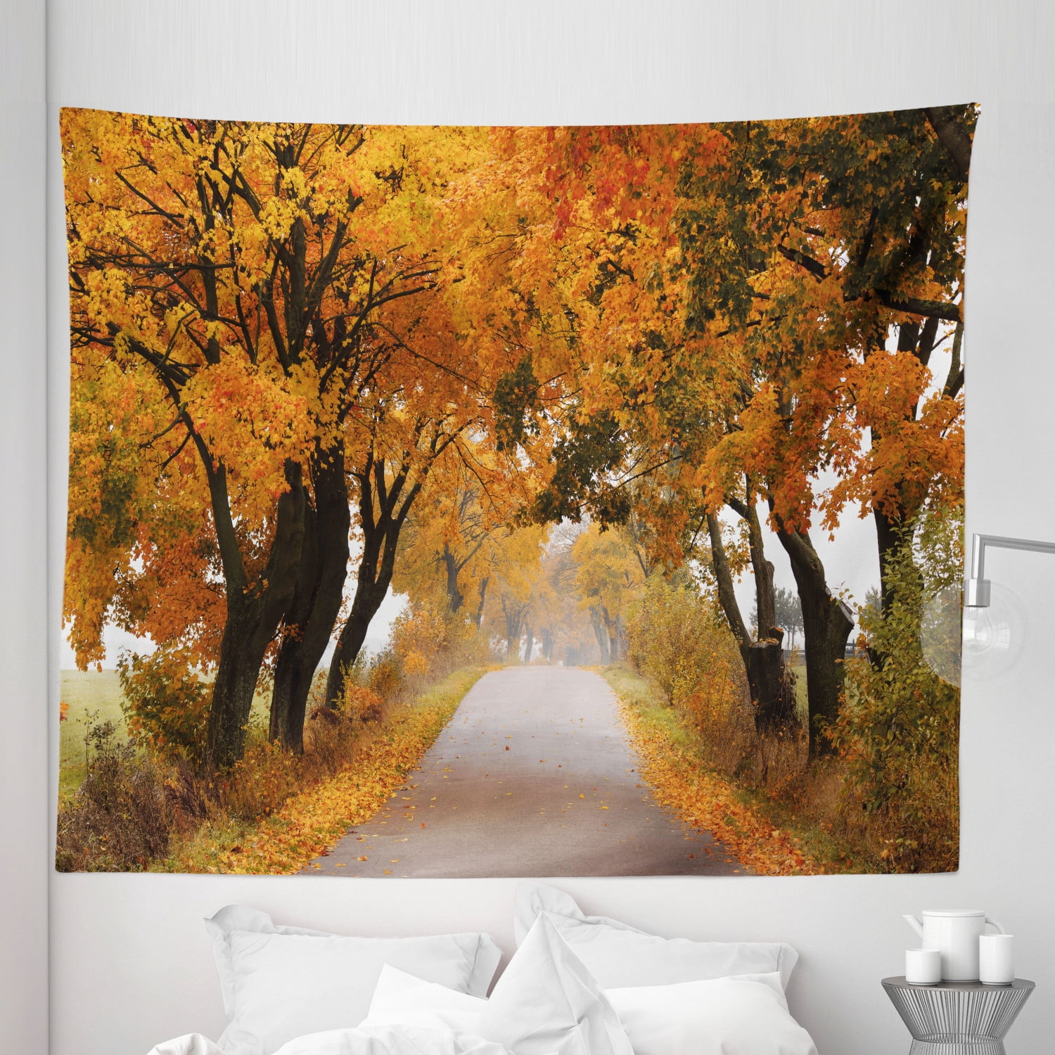 Fall Tapestry, Fall Season in Poland Road with Colorful Vibrant Maple ...
