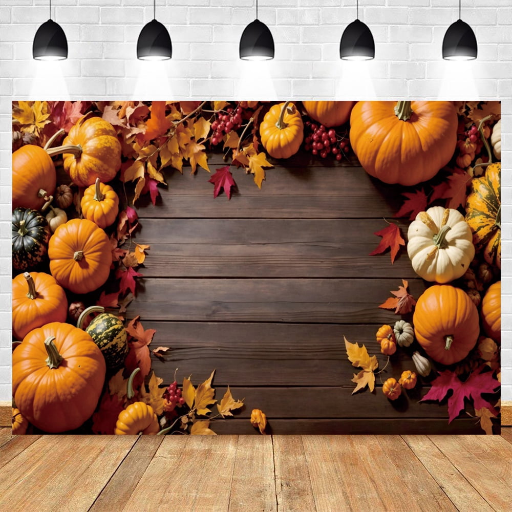 Fall Thanksgiving Backdrop Autumn Pumpkin Harvest Barn Background Hay ...