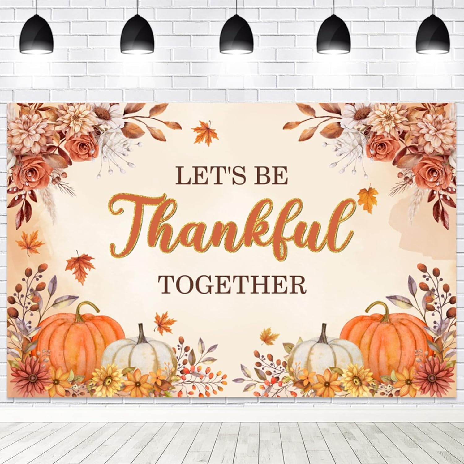 Fall Thanksgiving Backdrop Lets Be Thankful Together Photography ...