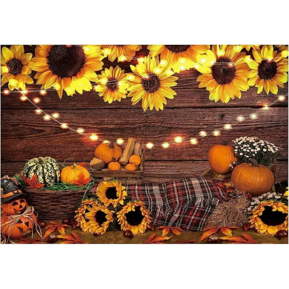 Fall Thanksgiving Backdrop Rustic Wooden Barn Harvest Photo Background ...