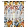 Fall Thanksgiving Blackout Curtains 39 Inches Long, Orange Blue Pumpkin ...
