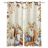 Fall Thanksgiving Blackout Curtains 84 Inches Long, Vintage Squirrel ...