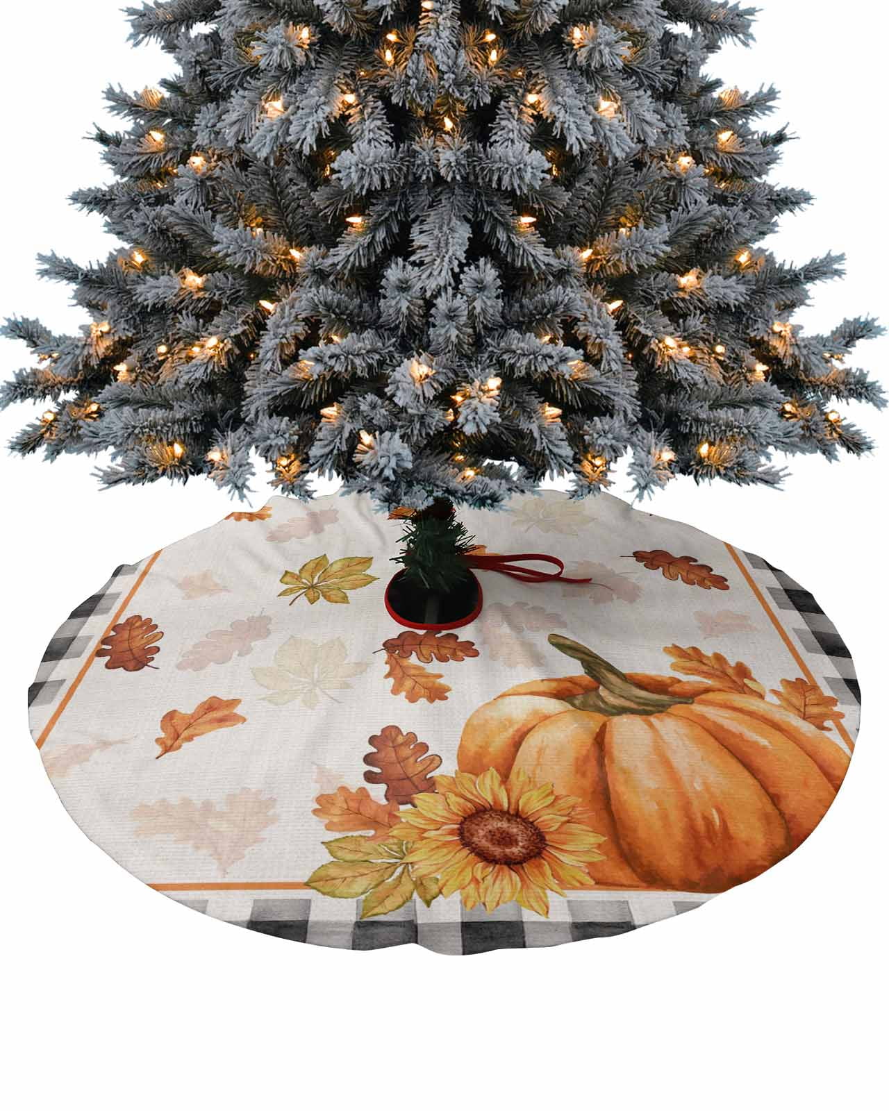 Fall Thanksgiving Christmas Tree Skirt 36 Inches Large Christmas Skirt ...