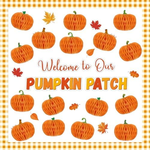 Fall Thanksgiving Classroom Bulletin Board Set: 3D Pumpkin Honeycomb ...