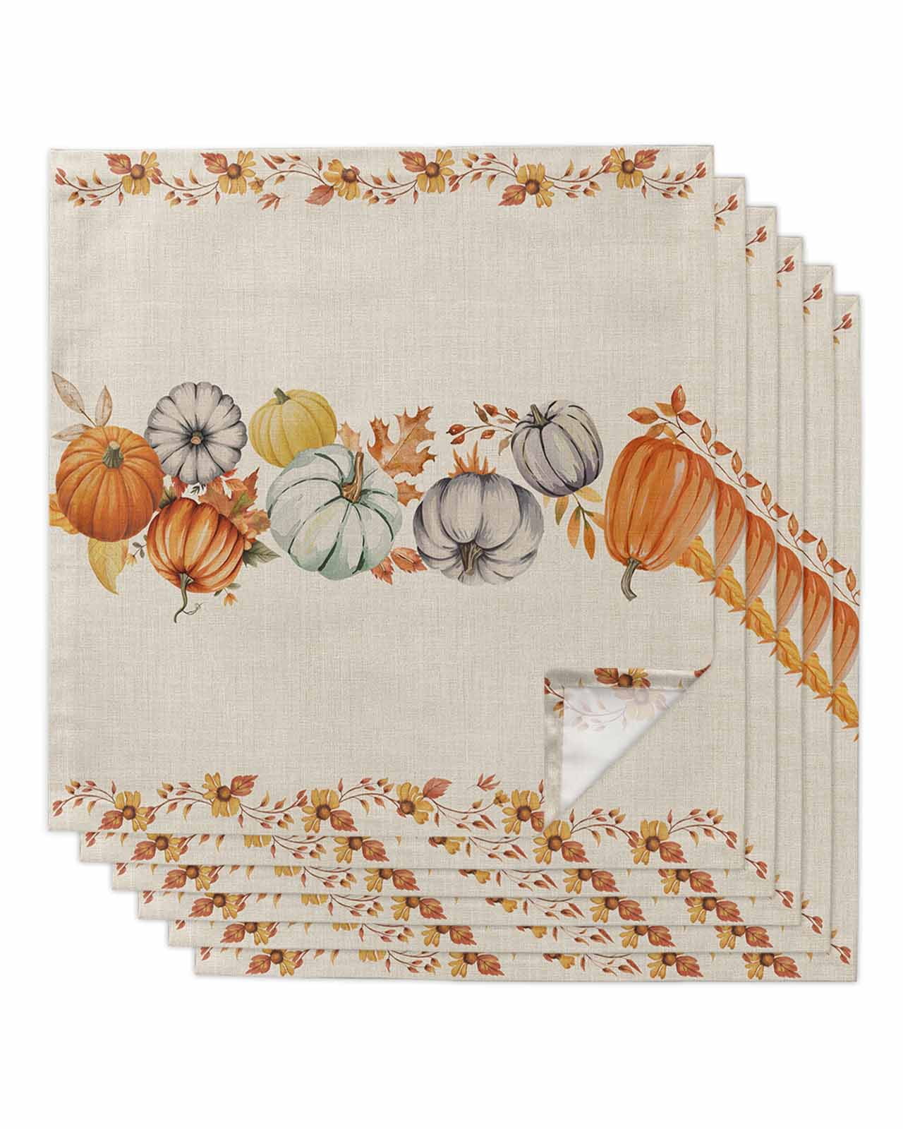 Fall Thanksgiving Cloth Napkins Set of 6 Reusable Dinner Napkins ...