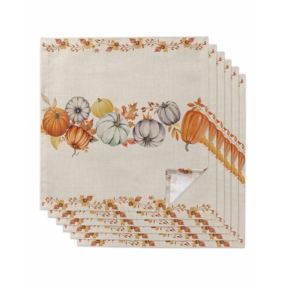 Fall Thanksgiving Cloth Napkins Set of 6 Reusable Dinner Napkins ...
