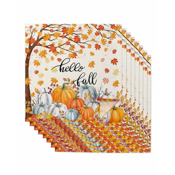 Fall Thanksgiving Cloth Napkins Set of 8 Reusable Dinner Napkins ...