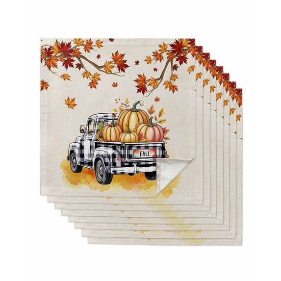 Fall Thanksgiving Cloth Napkins Set of 8 Reusable Dinner Napkins ...