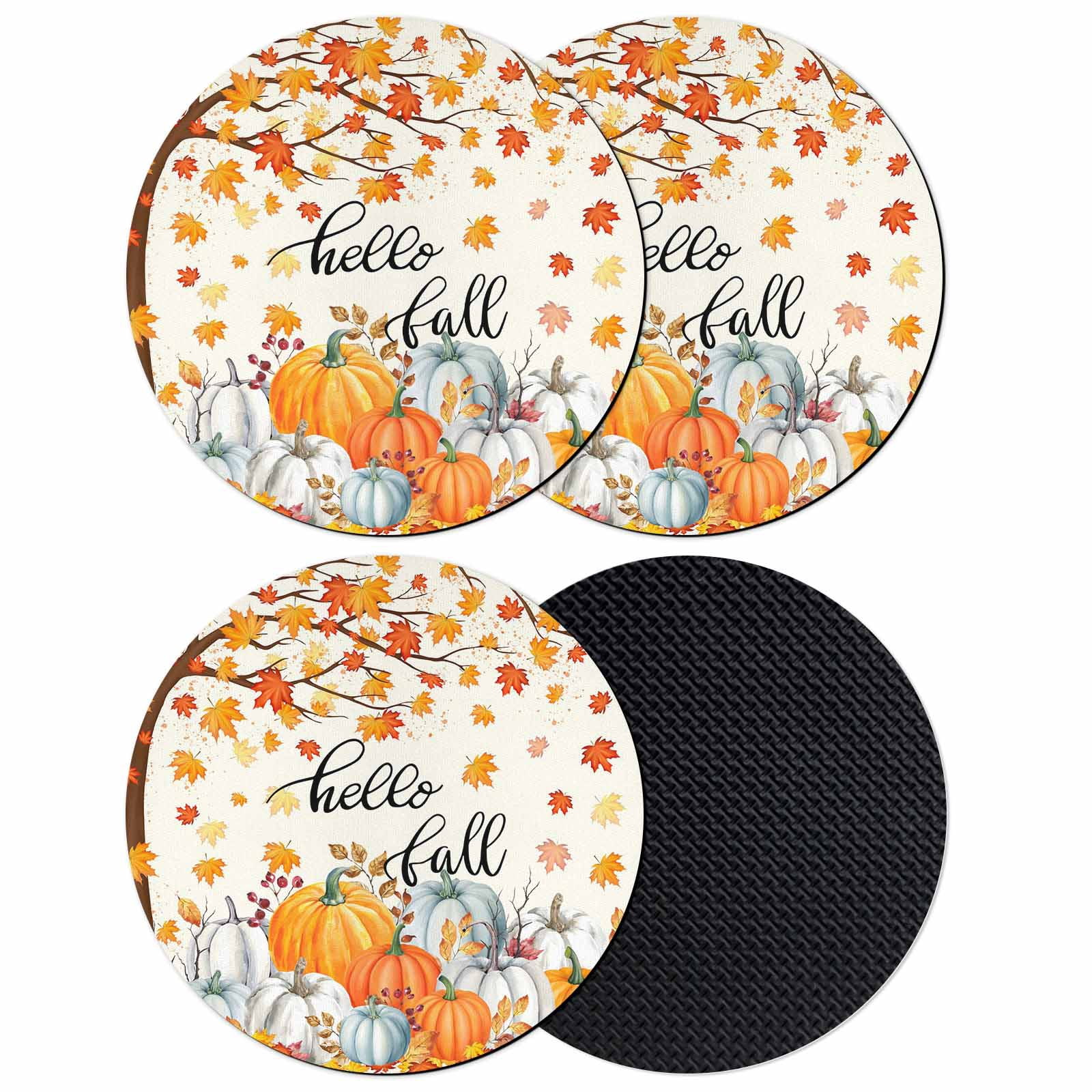 Fall Thanksgiving Coasters Set of 4, Absorbent Coasters for Drinks ...