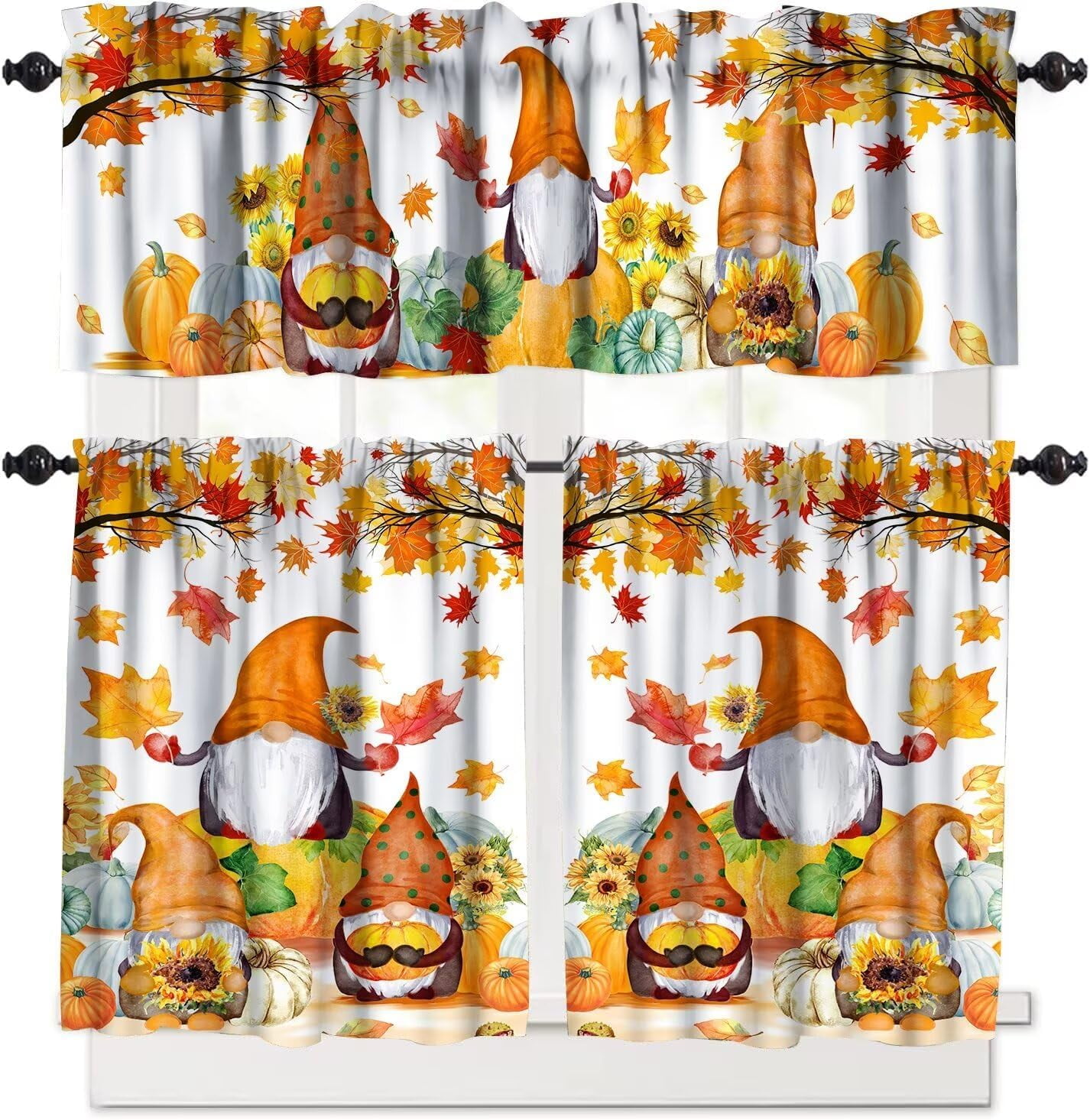 Fall Thanksgiving Curtains Valances Set, Thanksgiving Autumn Pumpkins ...