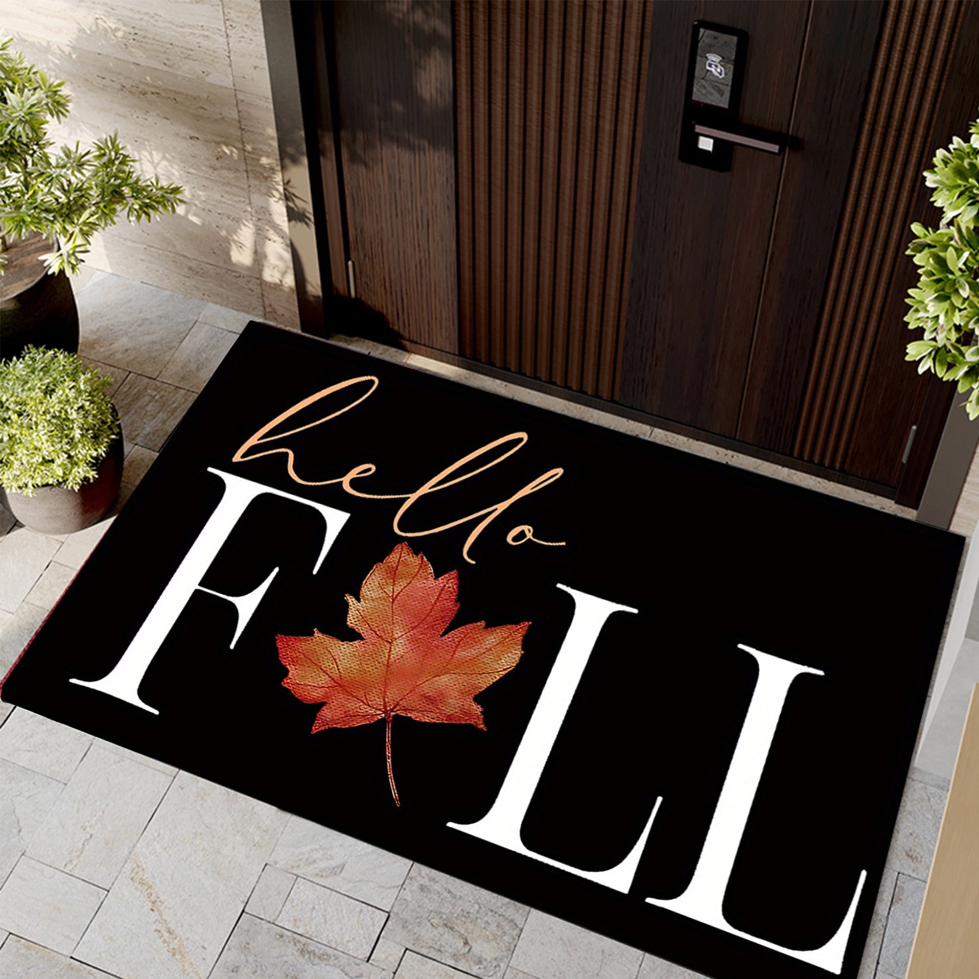 Fall Thanksgiving Door Mat for Entrance Entryway Classic Maple Leaf ...