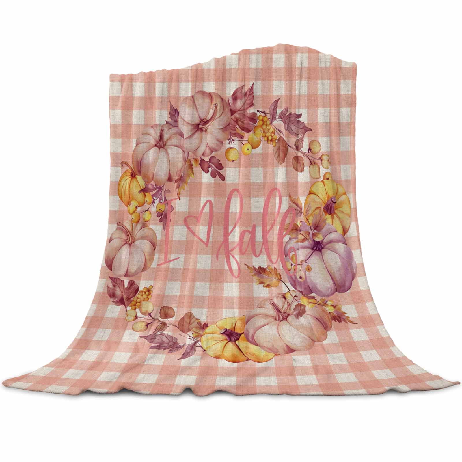 Fall Thanksgiving Flannel Blanket for Bed,Travel and Camping, Pumpkin ...