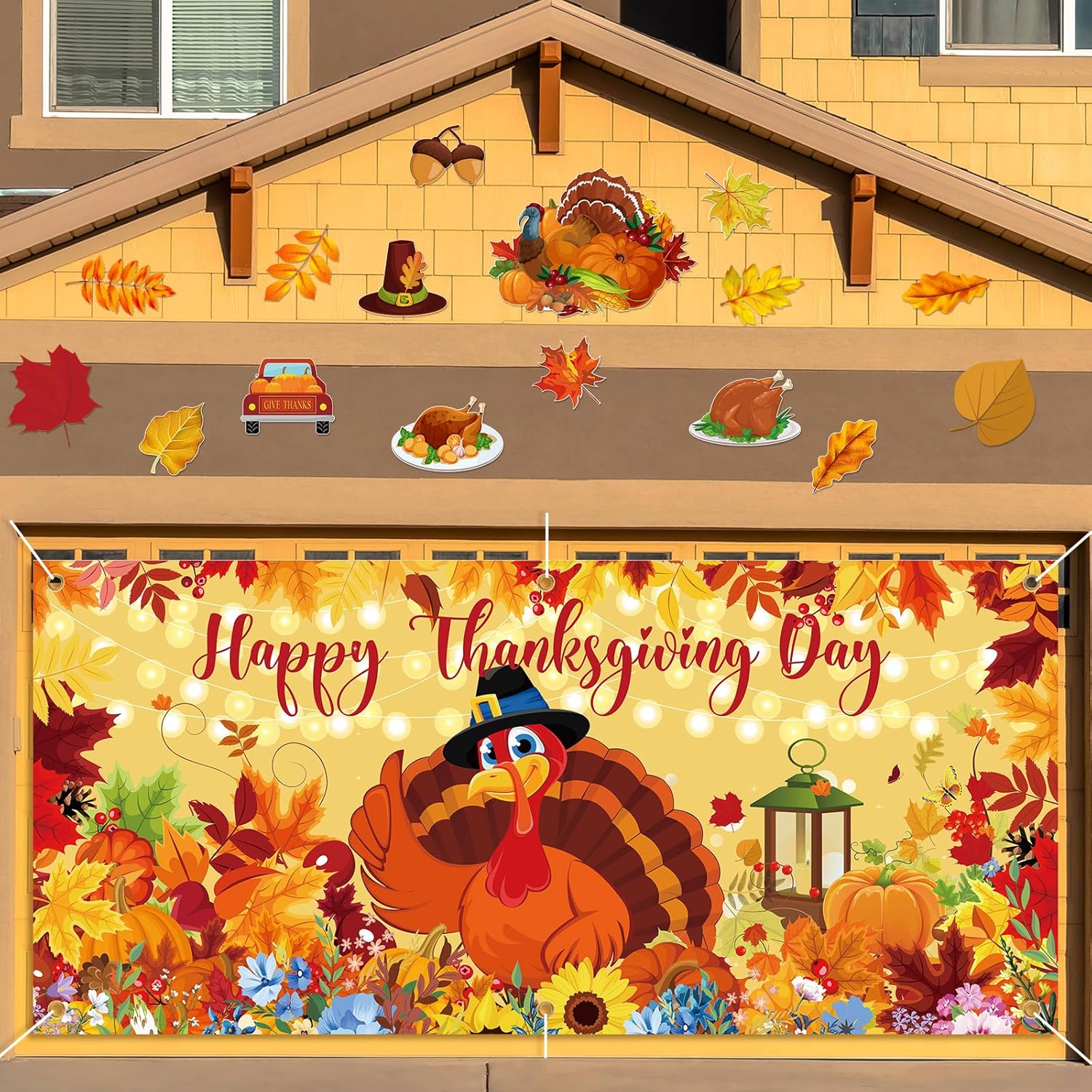 Fall Thanksgiving Garage Door Decoration Banner Happy Thanksgiving ...