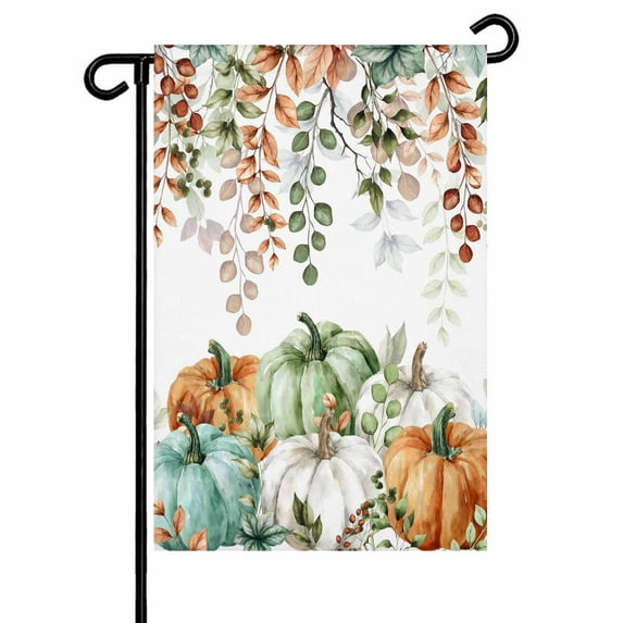 Fall Thanksgiving Garden Flags for Outside Orange White Green Pumpkin ...