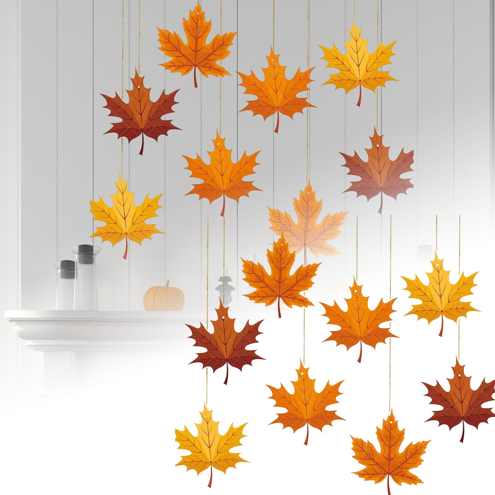Fall Thanksgiving Hanging Swirls Large Maple Leaf Decorations for ...