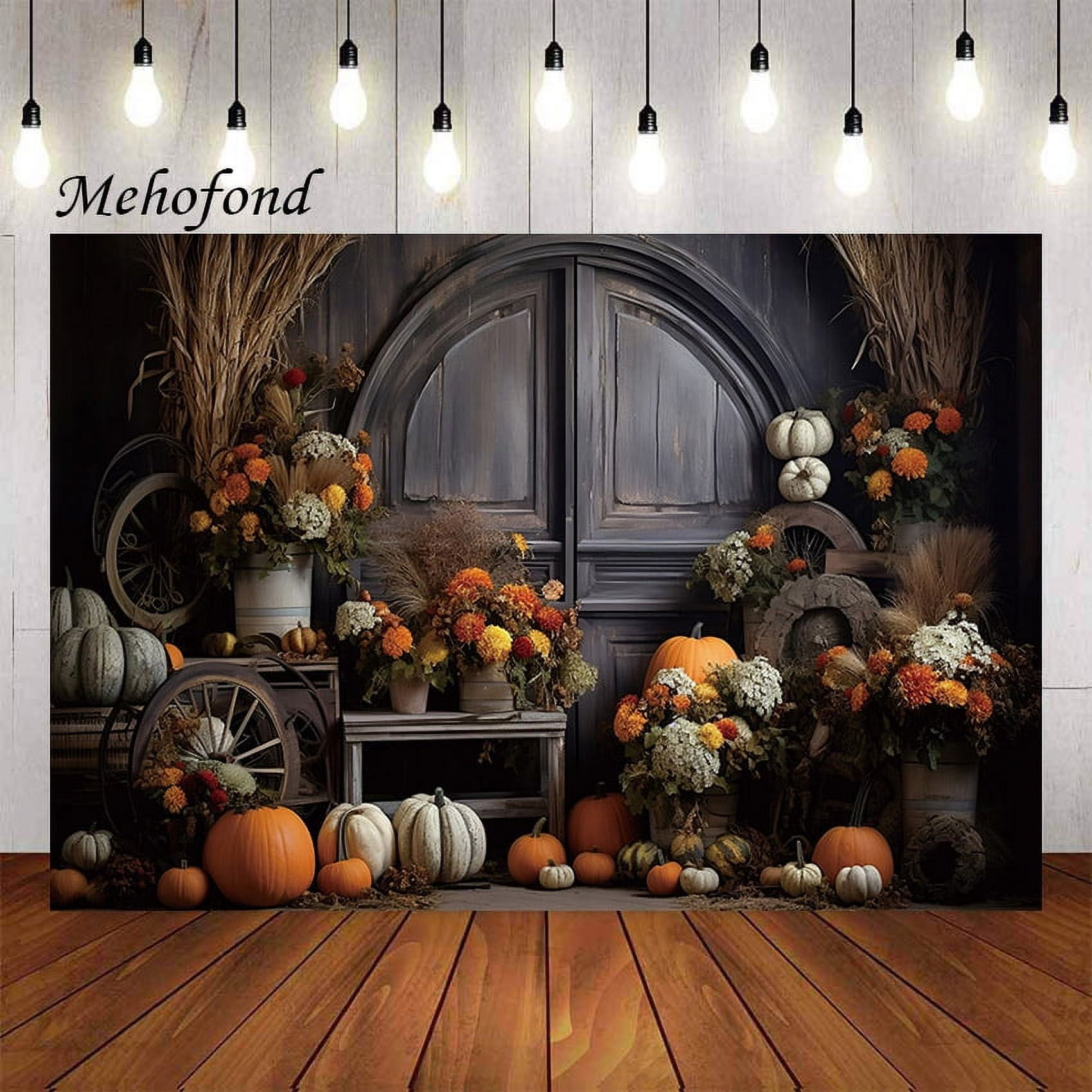 Fall Thanksgiving Harvest Barn Autumn Pumpkin Kids Birthday Portrait r ...