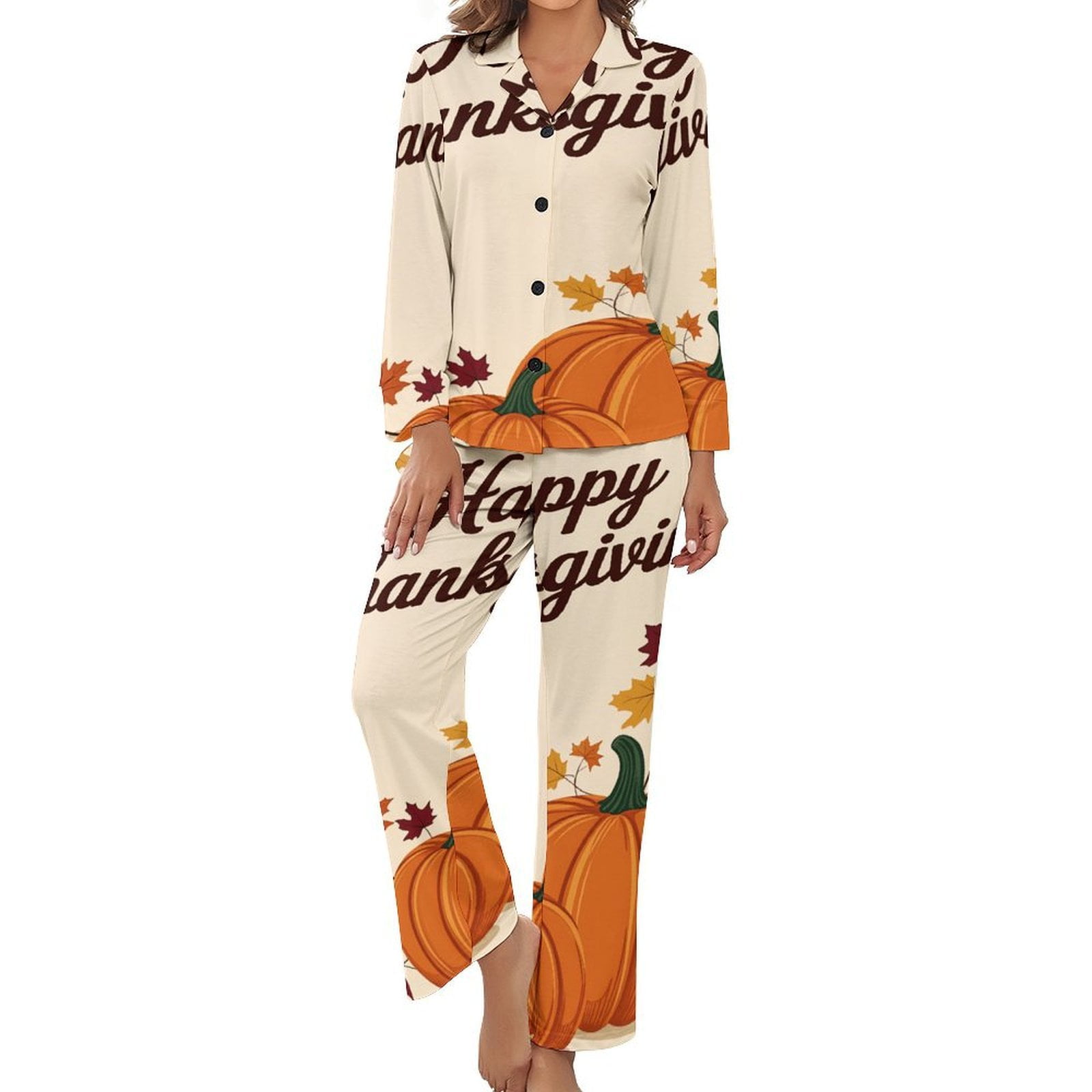 Fall Thanksgiving Pumpkin Pajamas Woman Vintage Pajamas Set 2 Piece ...